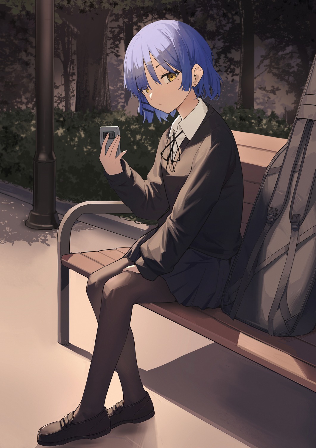 yuku~ bocchi the rock! yamada ryou pantyhose seifuku sweater | #1044792 | yande.re